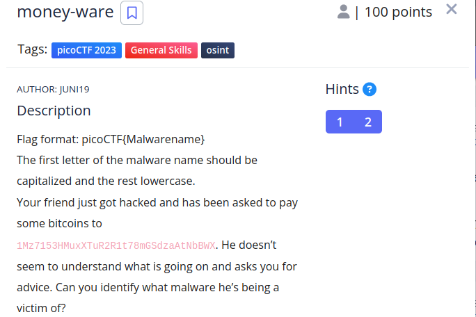 Write UP picoCTF 2023 : money-ware | by Zubair Adnan Arsyad | Medium