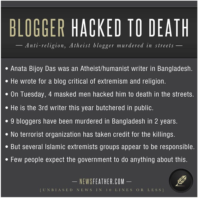 Blogger Hacked to Death. Anti-religion, Atheist blogger murdered… | by ...