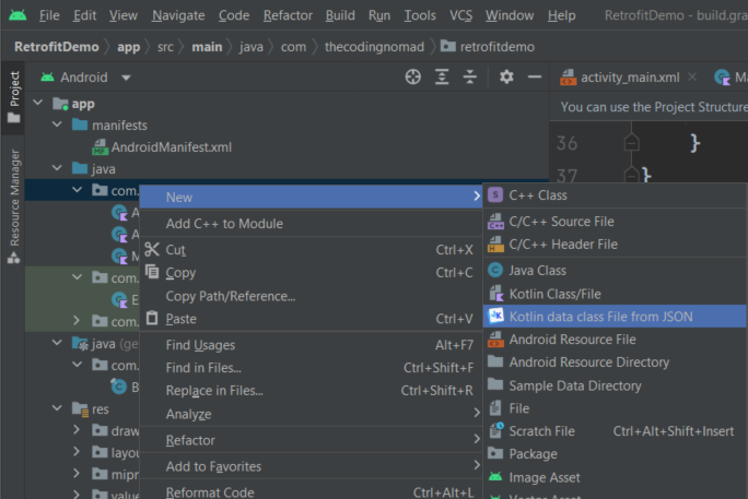 Generating annotated data classes in Android Chipmunk using JSON To Kotlin Class Plugin | by ...