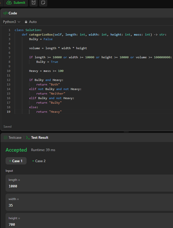 Categorize Box According to Criteria (HackerRank) | by Cynthia Lo | Medium