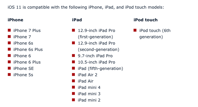 iOS 11 Support iPhone รุ่นไหนบ้าง | by Int64 | Medium