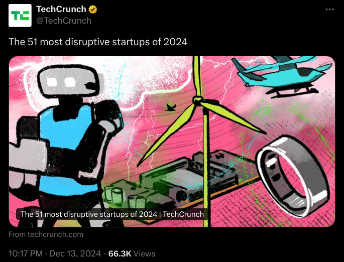 Most disruptive startups // 2024. TechCrunch version | by evoailabs ...