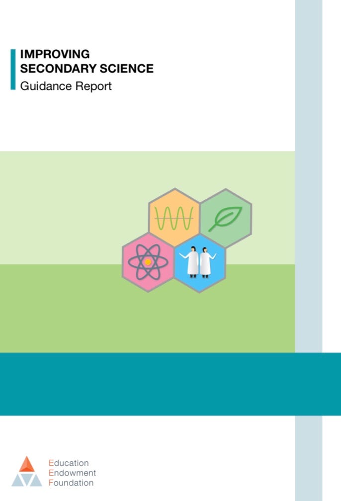 A summary and practical look at the EEF’s guide on ‘Improving Secondary Science’ | by James ...
