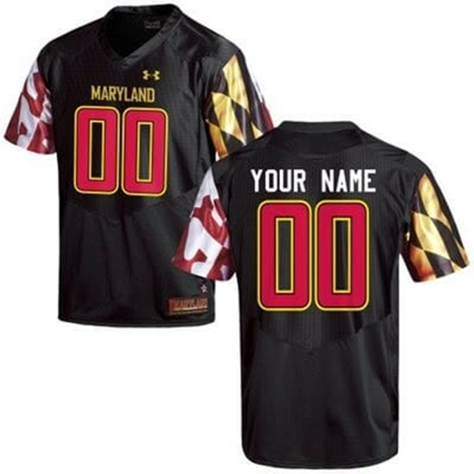 Custom Maryland Terrapins Jersey Name Number Football Jersey Black | by ...