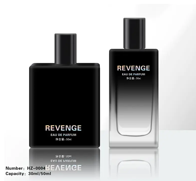 HZ-0004 black square Perfume bottle with anodized aluminium cap ...