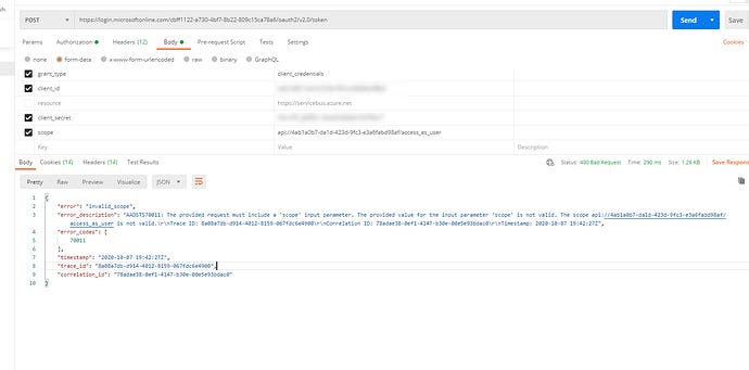 Azure AD 获得 Token 的时候得到 invalid_scope 的错误 | by HoneyMoose | Medium