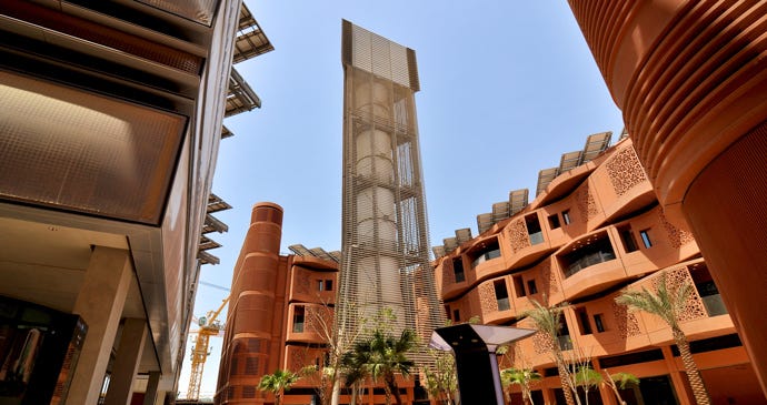 Masdar City’s Wind Tower. Established in cooperation with the… | by ...