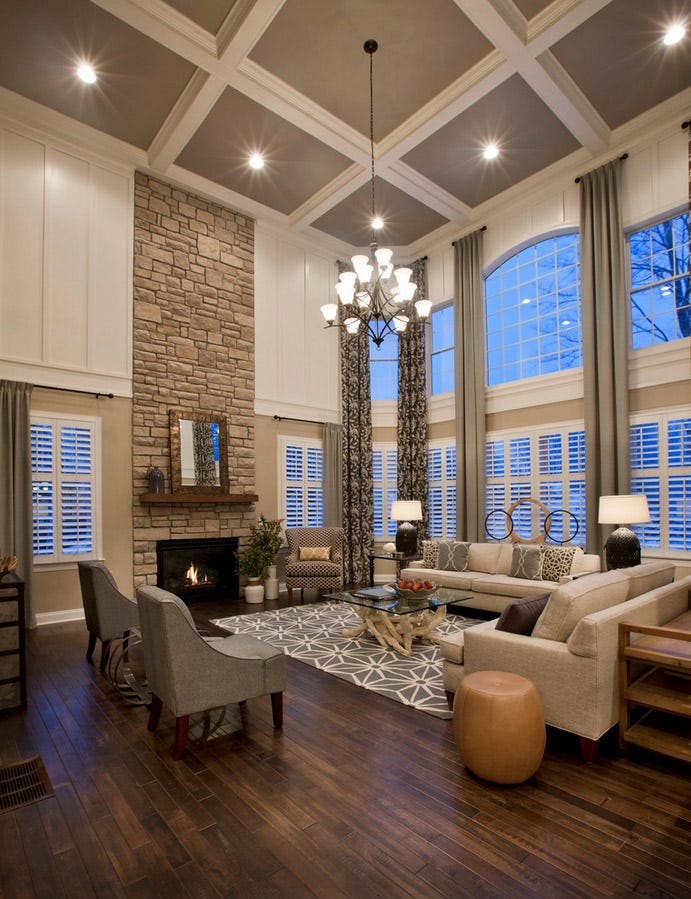 Tall Living Room. Living room with Roost Driftwood table… | by ...
