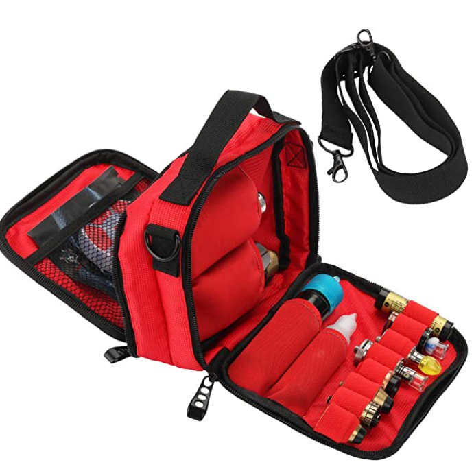 HUIZHU Empty Multi-Functional case Vape Carrying case Shoulder Bag (Red ...