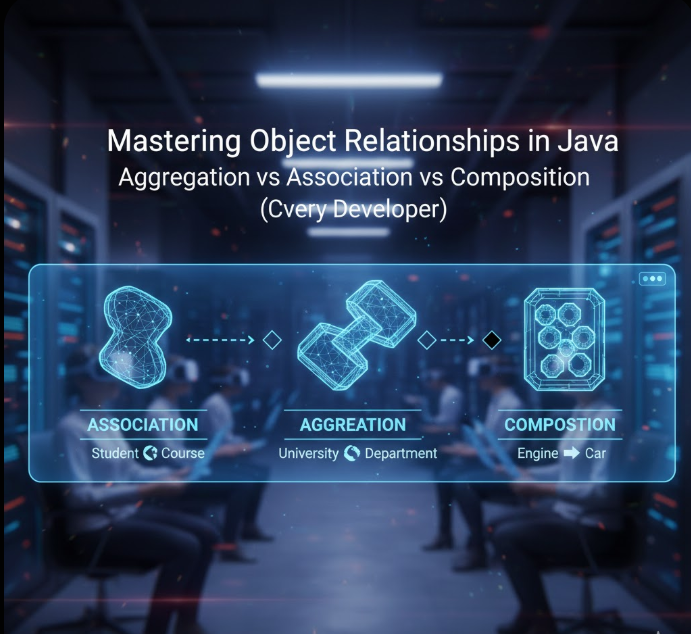 🔗 Mastering Object Relationships in Java: Aggregation vs Association vs Composition (Clear ...