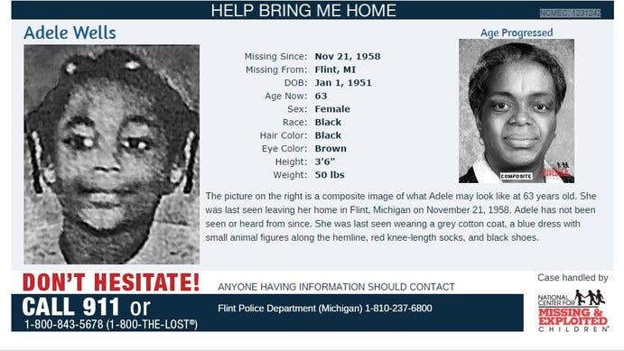 Adele Wells Missing Since 1958. Bring Her Home! | by Gemini McCain | Medium