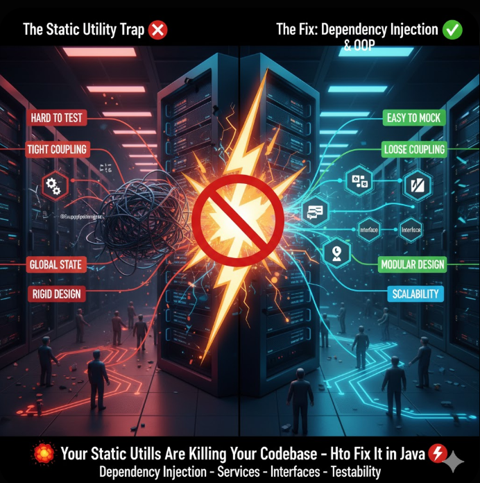 🧨 Your Static Utils Are Killing Your Codebase — Here’s How to Fix It in Java 🚫⚡ | by Karuna ...