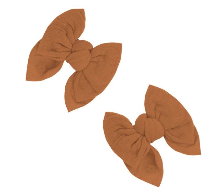 2PK BABY DEB CLIPS: camel - Babyblingbows - Medium
