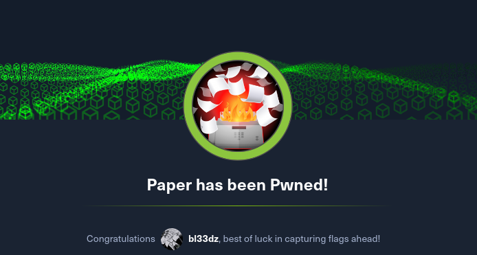 [HackTheBox] Paper Walkthrough | Medium