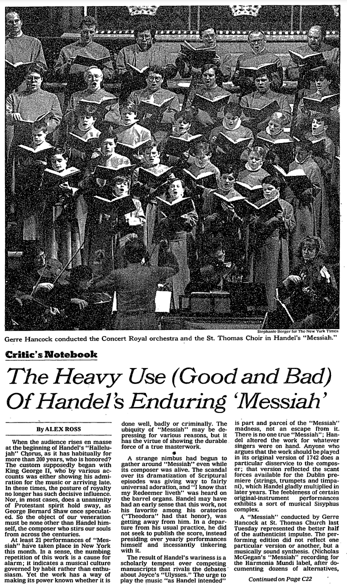 Overuse and Variations of Handel’s Messiah | by Aleksey Prok | Medium