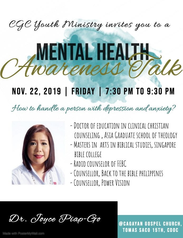 Mental Health Awareness Talk by Dr Joyce Piap Go | by Joyce Piap Go ...