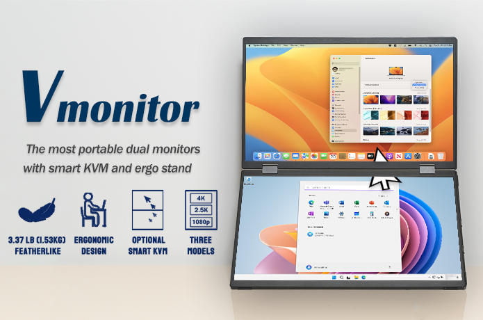 Vmonitor: Elevate Your Productivity with Dual 4K Monitors and Smart KVM ...