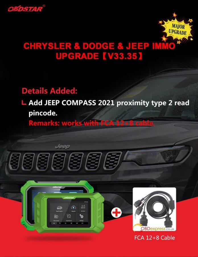 OBDSTAR tablet feature update available for 2020+ Jeep Suzuki Hyundai ...