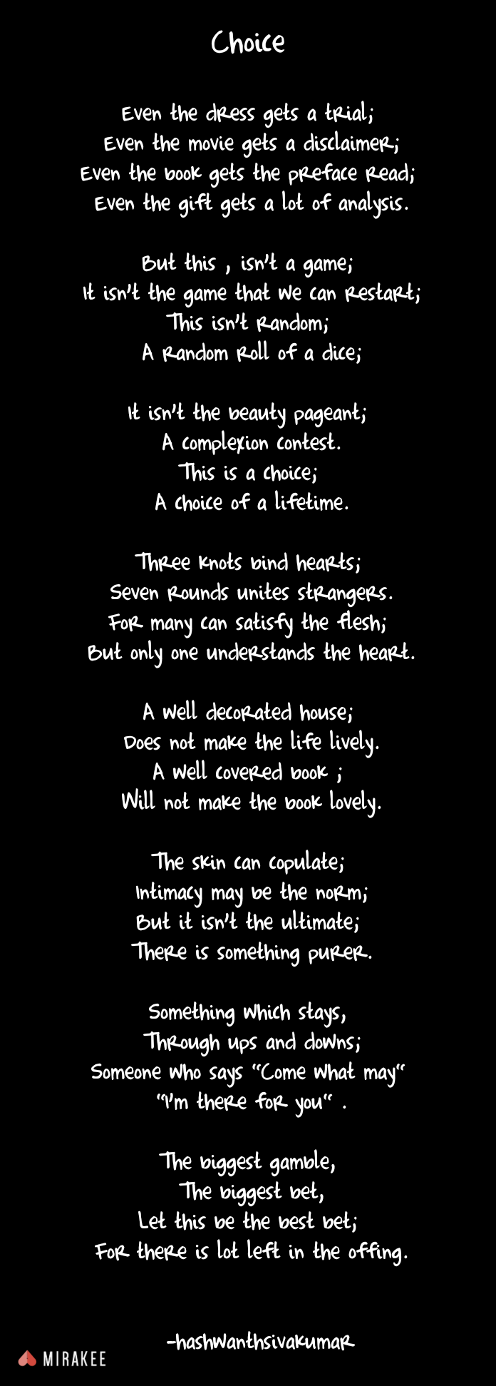 Choice. A poem that criticizes the selection… | by Hashwanth Sivakumar ...
