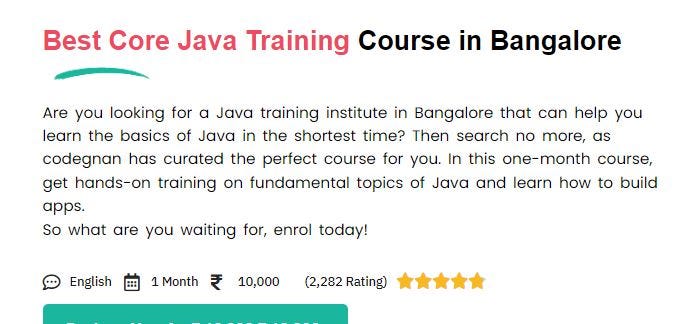 Codegnan, Best Core Java Training in Bangalore | by Uppugundla Sairam | May, 2024 | Medium