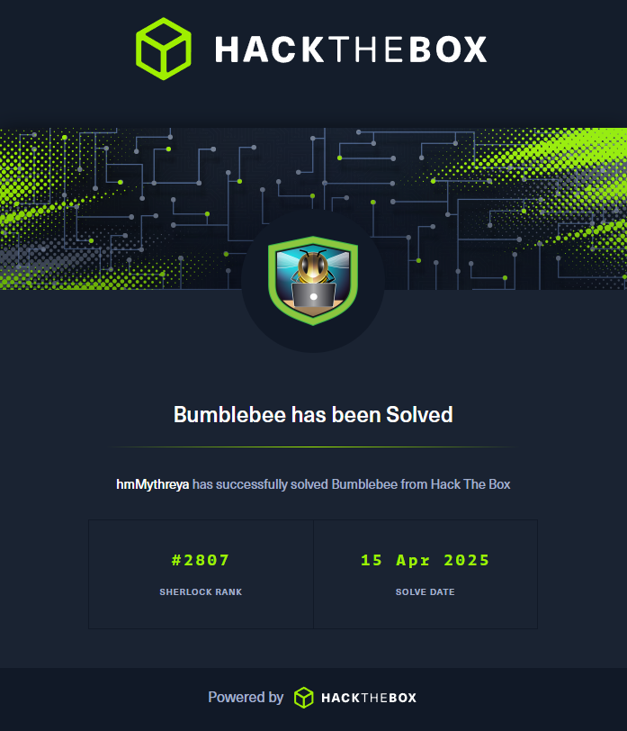HTB Sherlock — Bumblebee. Sherlock Scenario An external… | by Mythreya Hardur Madhukeshwara ...