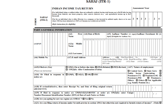 ITR-1(Sahaj Form)| webonlineca. ITR-1, also known as Sahaj Form, is an ...