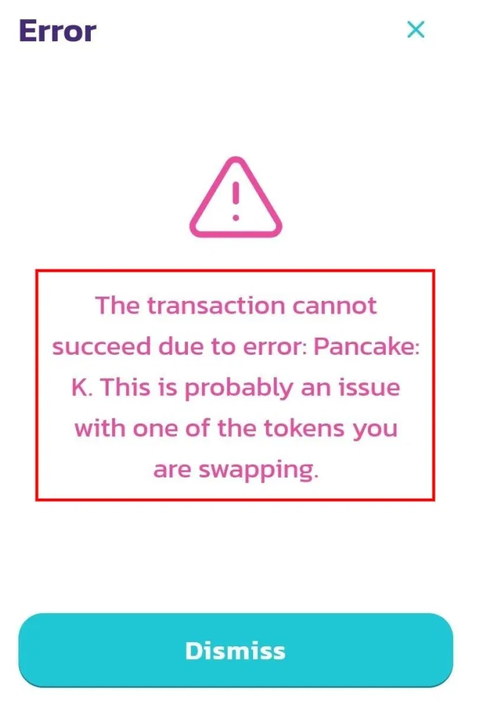 How to Fix “Pancake K” Error on PancakeSwap | by MaxiGain_co | Medium