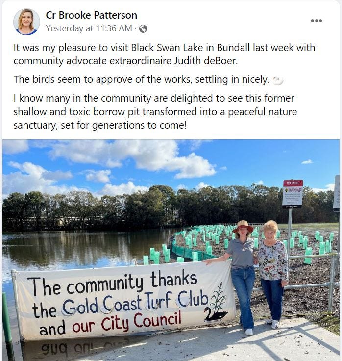 Local Councillor congratulates City for destroying Black Swan Lake | by ...