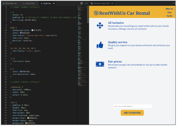 Car Rental Product Landing Page. I learned new CSS tricks and finished ...