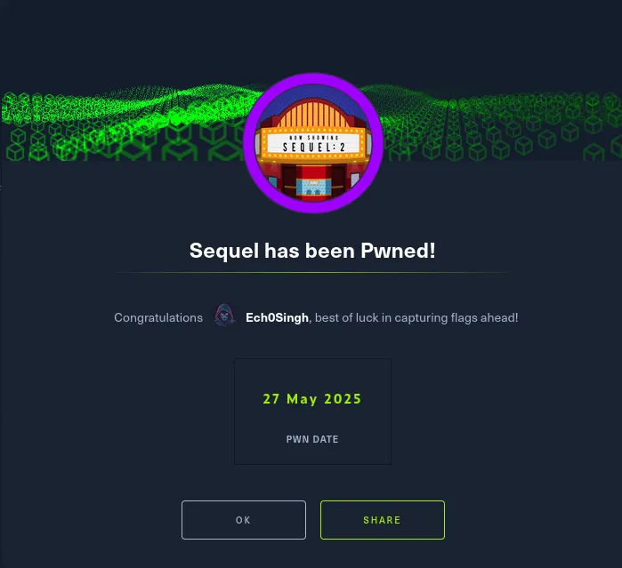 Hack The Box — “Sequel”. Vulnerability Assessment | Databases |… | by Surjeet Singh Rihal | Medium