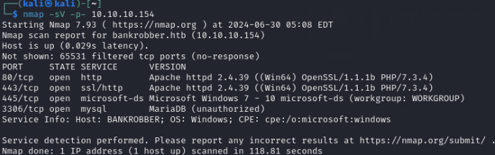 HTB Write Up : BankRobber. Scanning nmap | by Nathanaeladrian | Jun, 2024 | Medium
