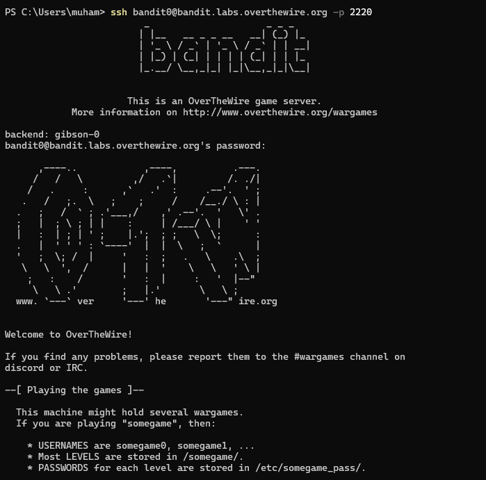 Over The Wire : Bandit. Level 0–1 | by MuhammadRafli | Nov, 2025 | Medium