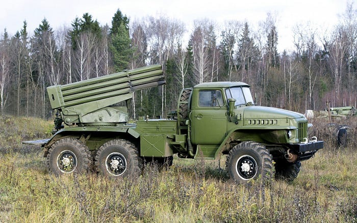 What are the specifications of BM-21U Grad (Multiple launch rocket ...