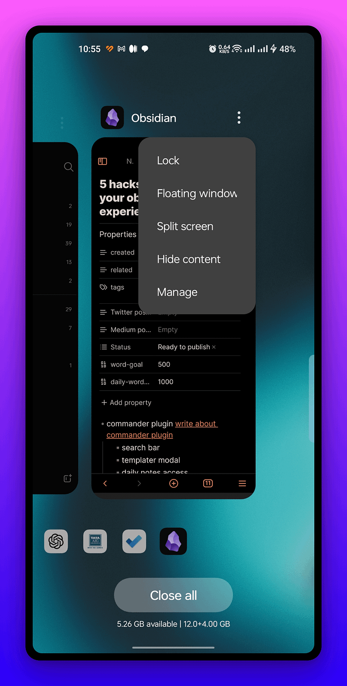 5 Killer Hacks to Boost Your Obsidian on Mobile. | by Lohith dhaksha ...
