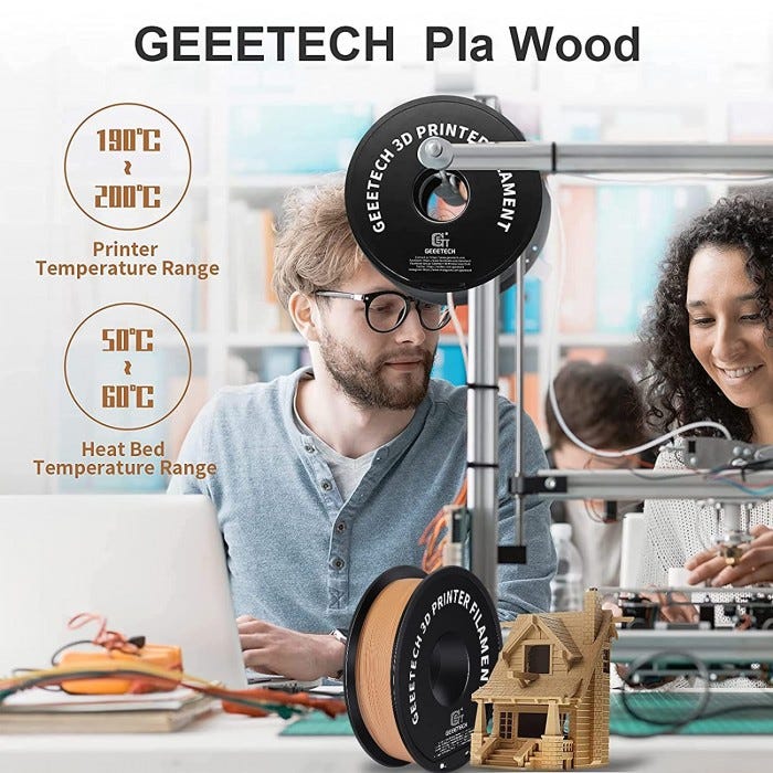 Geeetech PLA Wood 1.75mm 1kg/roll | by Geeetech 3D Printer | Medium