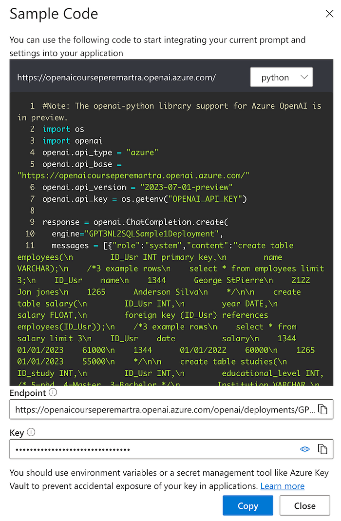 How To Set up a NL2SQL System With Azure OpenAI Studio | Towards AI