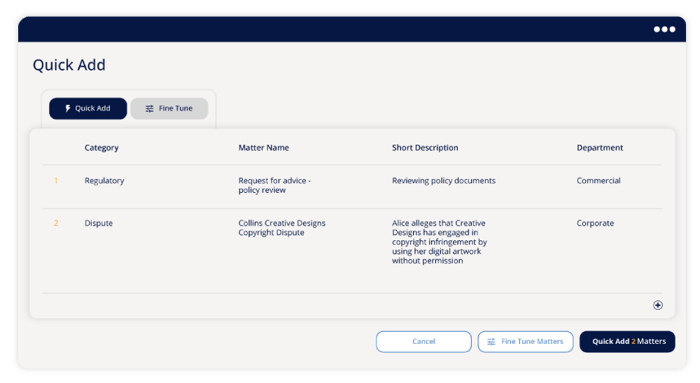 Introducing “Quick Add” In Xakia Legal Matter Management Software | by ...
