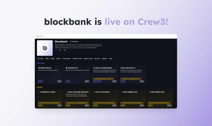 CREW³ campaign is now LIVE!. Feb 9th- blockbank’s official CREW³… | by ...