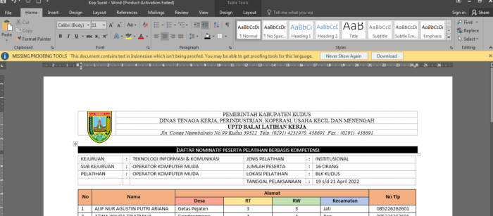 Ms. Word) Kop Surat Garis Pembatas dengan Menu Bar Border | by M. Nailul Muna | Medium