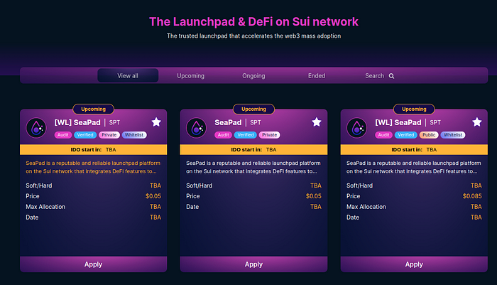 SeaPad: Launchpad Ecosystem. The first launchpad combines with the ...