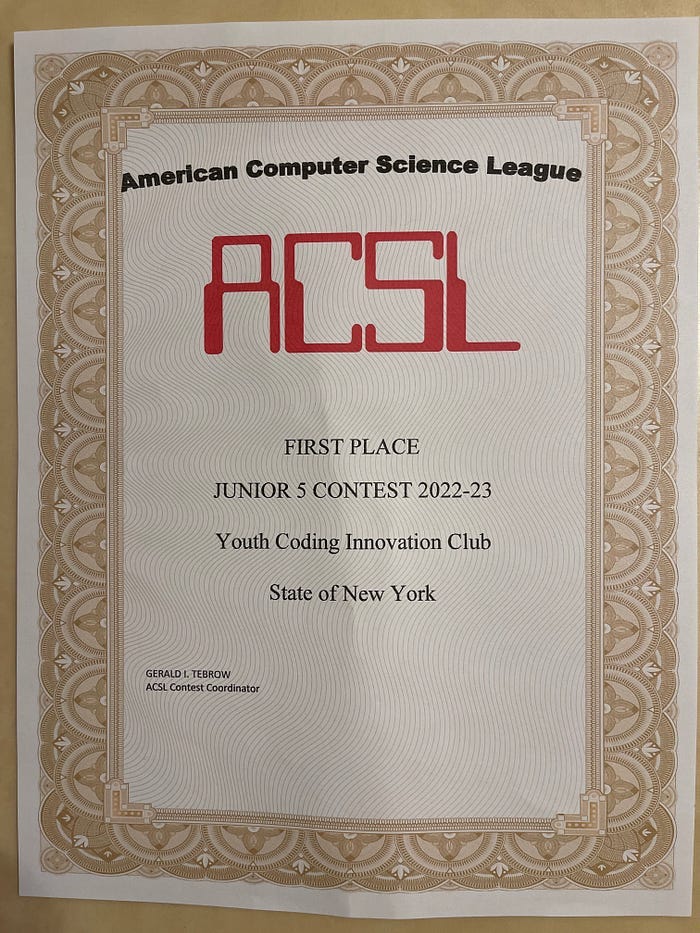 2023 YCIC ACSL teams win first place at NY state | by Youth Innovation Lab | Medium