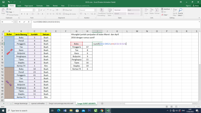 Fungsi Sumif Dan Sumifs Di Excell” By M Nailul Muna Medium