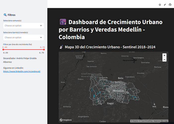 How to create a 3D geospatial dashboard with Python, Streamlit and Pydeck | by Agiraldoal | Medium