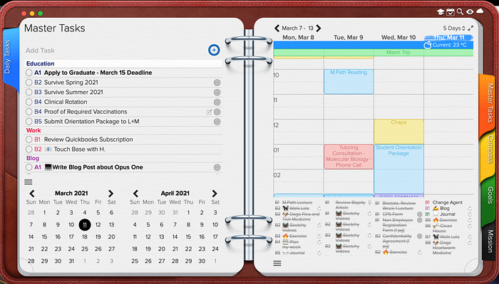 How I use Opus One to Plan my Life: My Daily and Weekly Planning ...