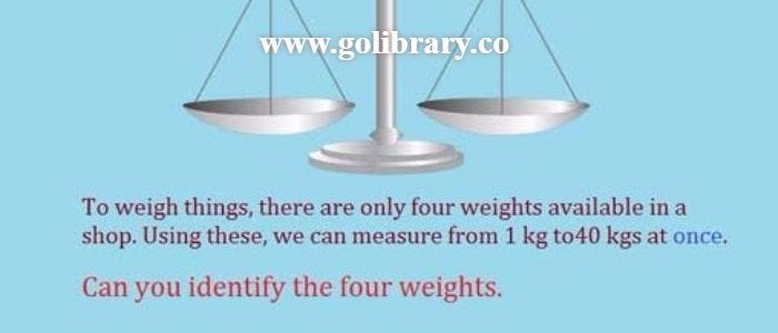 Algorithm for splitting 40 kg stone in 4 parts to measure between 1–40 kg puzzle | by golibrary ...