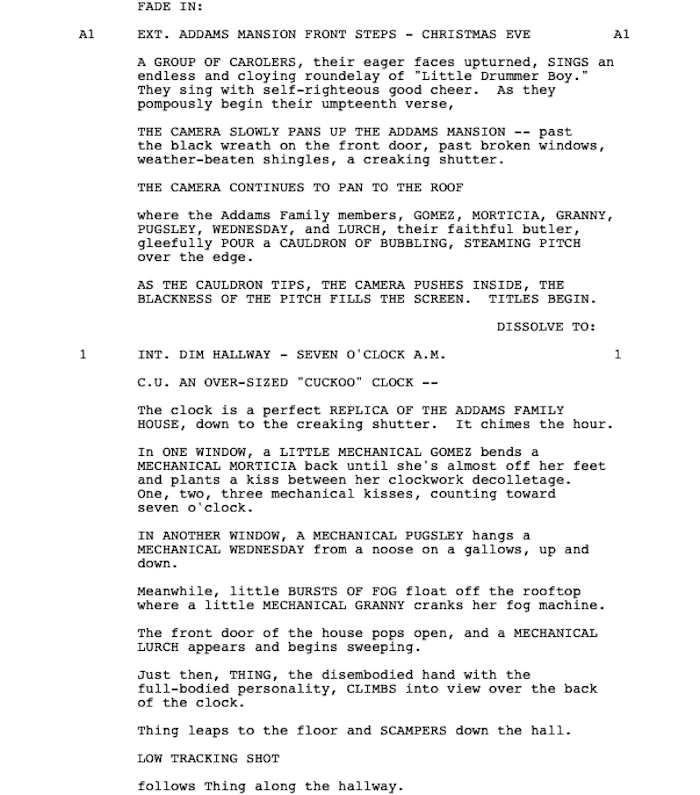 Page One: “The Addams Family” (1991) - Go Into The Story