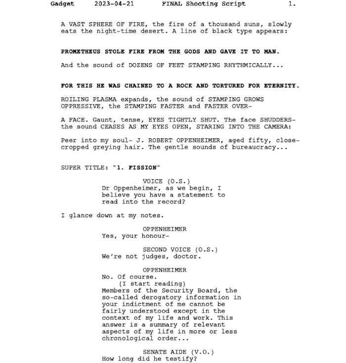 Page One: “Oppenheimer” (2023) - Go Into The Story