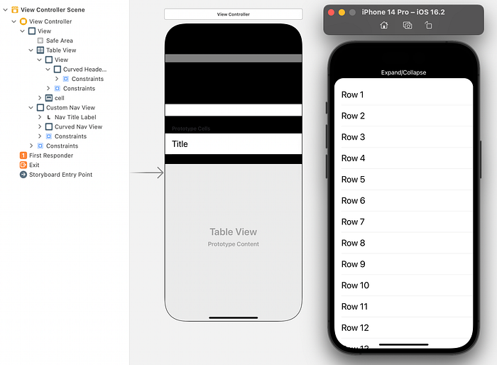 The simplest way to add a collapsible header to an iOS app | by Manisha Roy | Medium