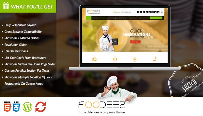 Foodeez — Restaurant WordPress Theme for Hotels and Food Business | by ...