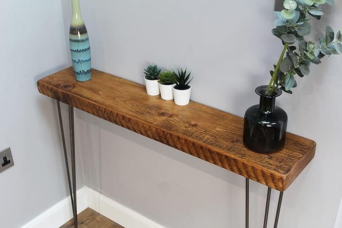 Rustic Chunky Console Table deep Handcrafted Home Side Table | Wooden ...